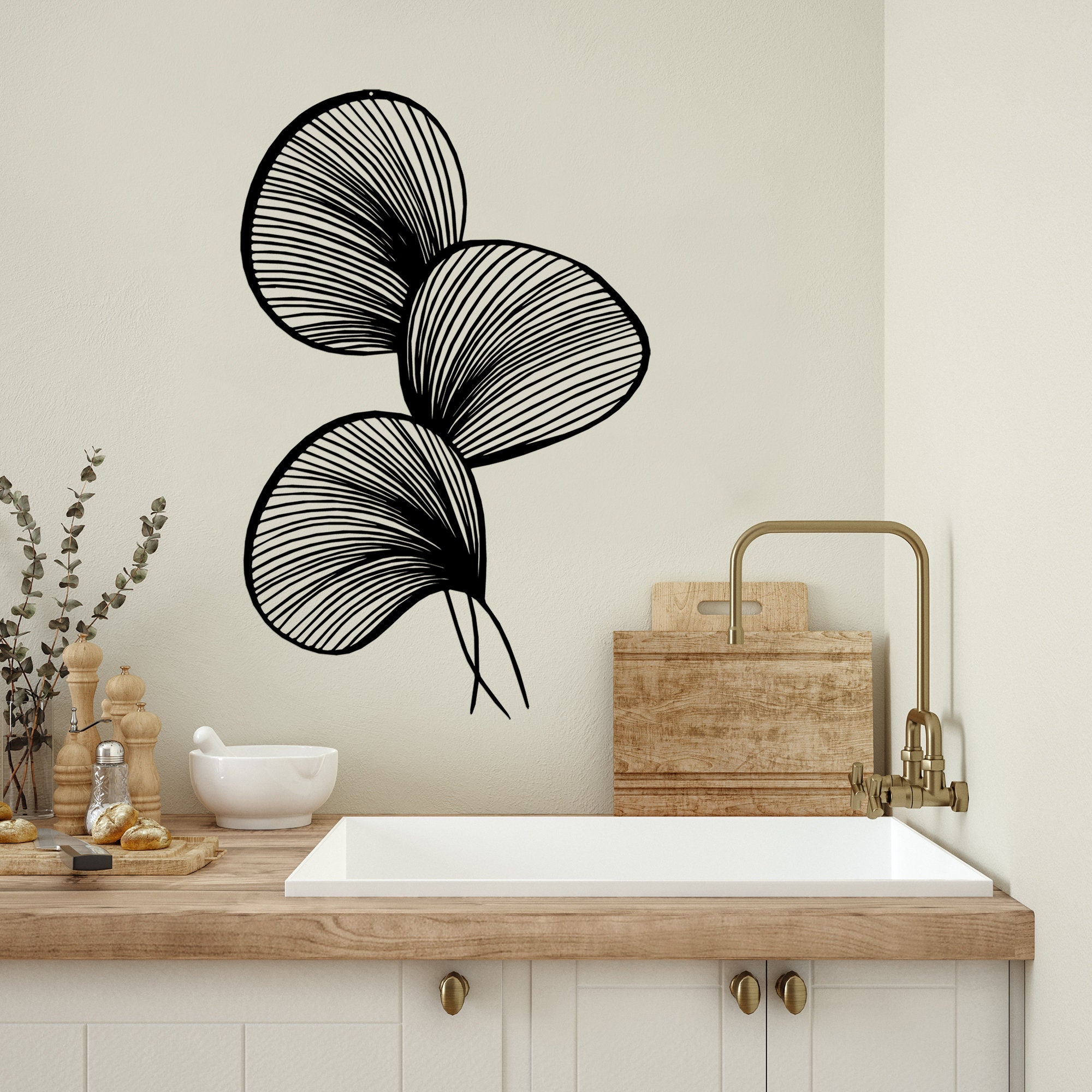 Abstract Leaf Waves Wall Decor Abstract Wall Art Wall - Etsy