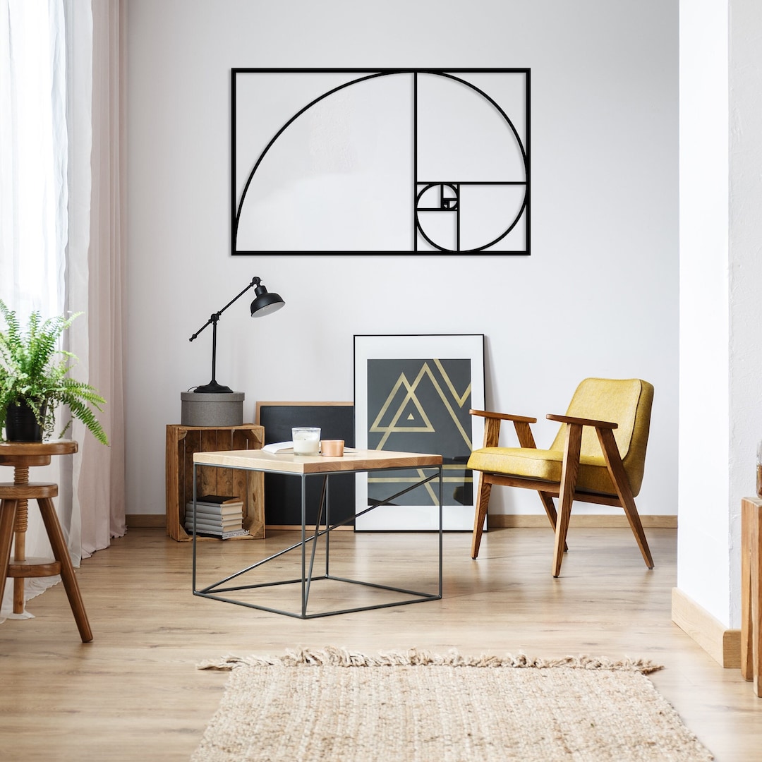 Golden Ratio Art, Metal Wall Art, Metal Wall Decor, Fibonacci Spiral ...