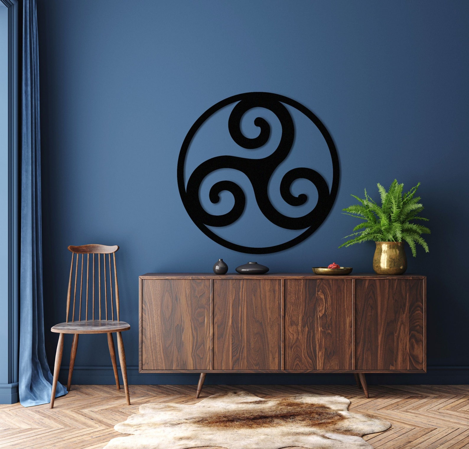 Triskele Sign Wall Decor Metal Wall Art Three Legged Spiral - Etsy