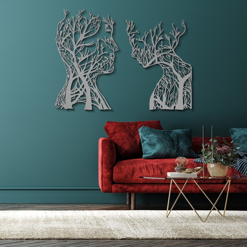 Abstract Metal Tree Art Man & Woman Wall Decor Wall Art - Etsy