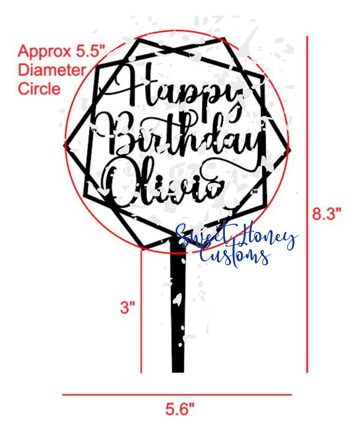 Personalized Acrylic Cake Topper - Etsy