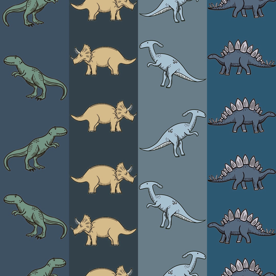 Dino Stripes, Dinosaur Seamless Pattern, Surface Pattern, Non Exclusive ...