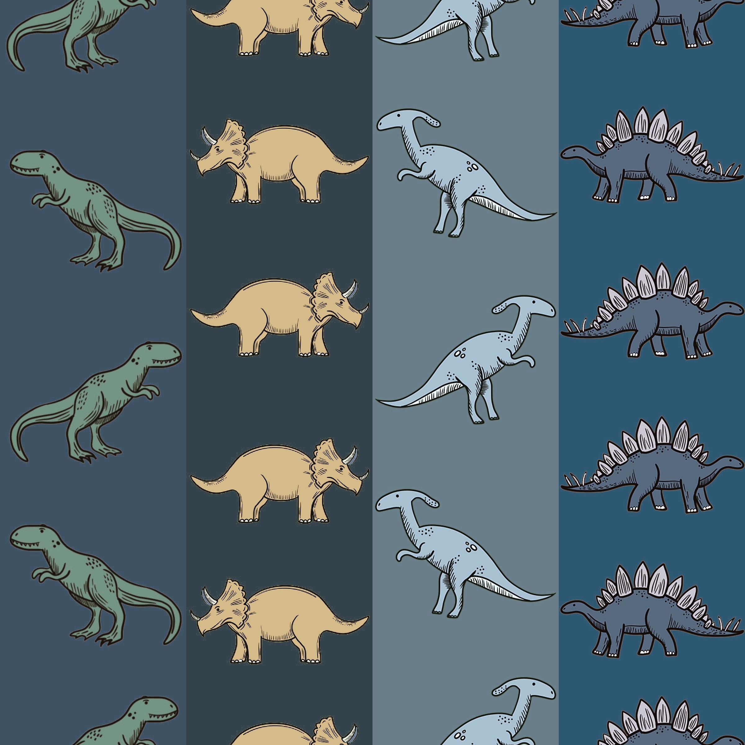 Dino Stripes, Dinosaur Seamless Pattern, Surface Pattern, Non Exclusive ...