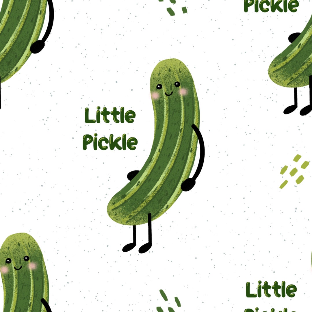 Little Pickle, Pickle, White Seamless Pattern, Surface Pattern, Non ...