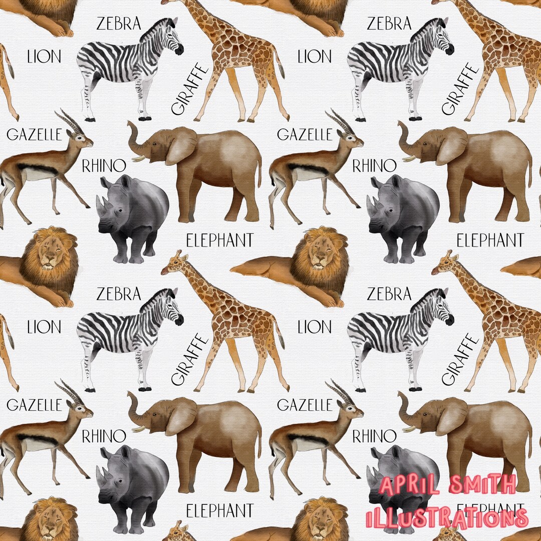 Safari Animals Seamless Pattern, Surface Pattern, Non Exclusive ...