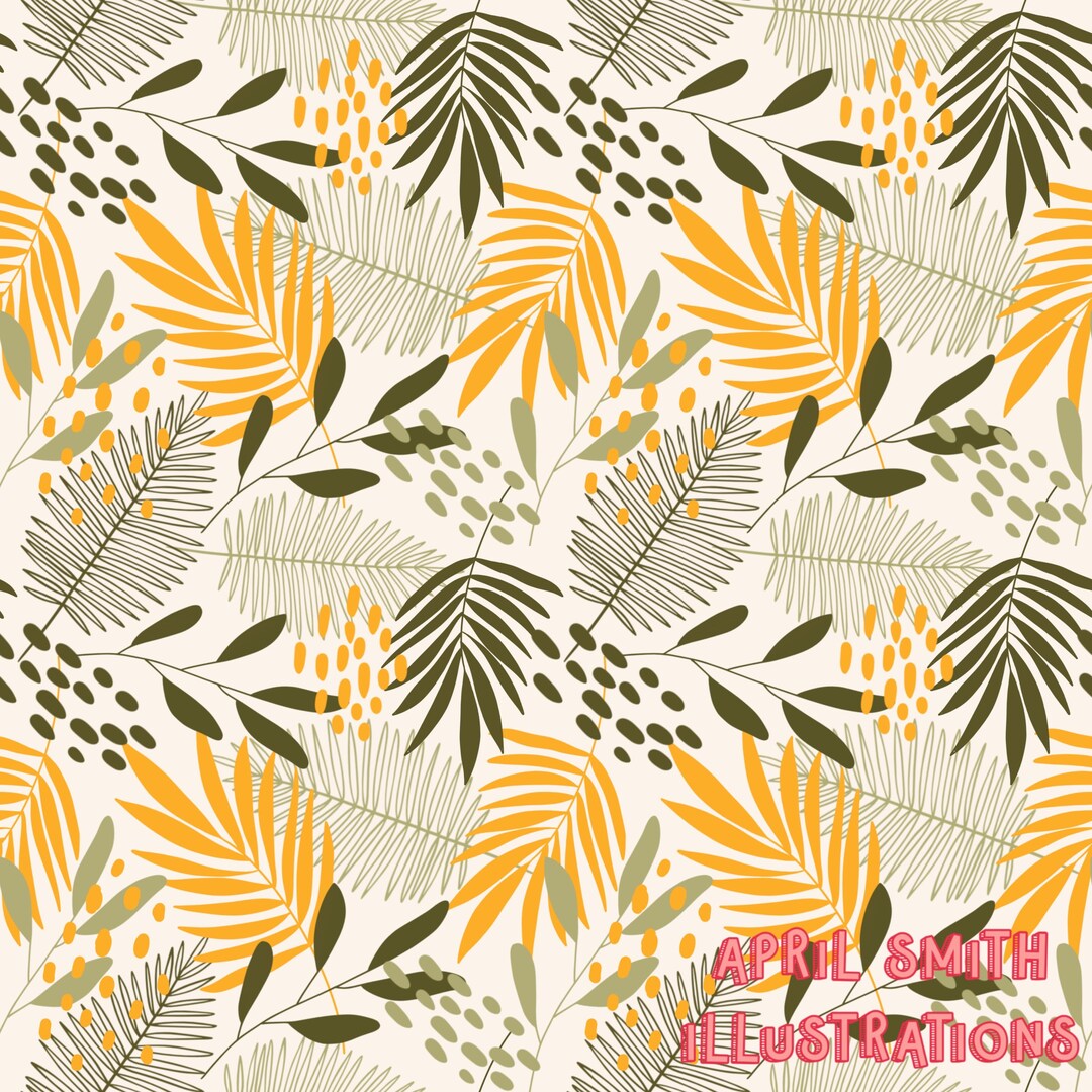 Foliage, Seamless Pattern, Surface Pattern, Non Exclusive, Digital File ...