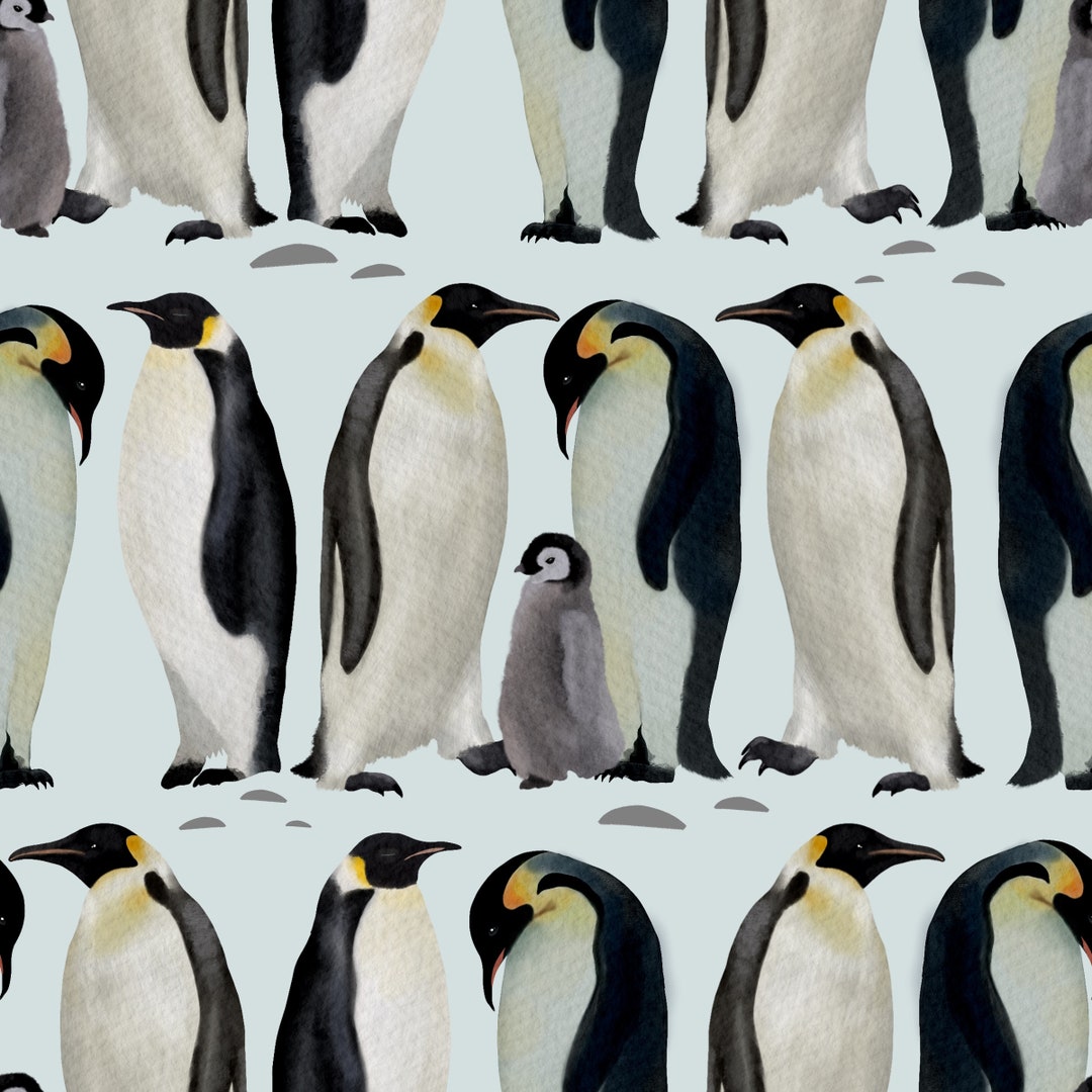 Penguins Seamless Pattern, Surface Pattern, Non Exclusive, Digital File ...