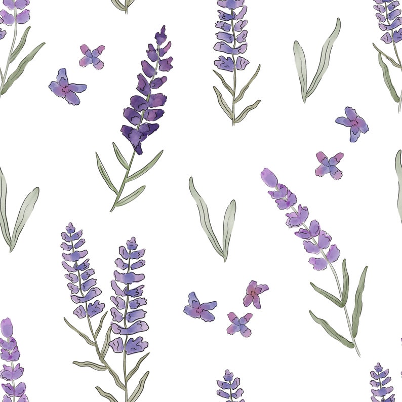 Lavender, Seamless Pattern, Surface Pattern, Non Exclusive, Digital ...