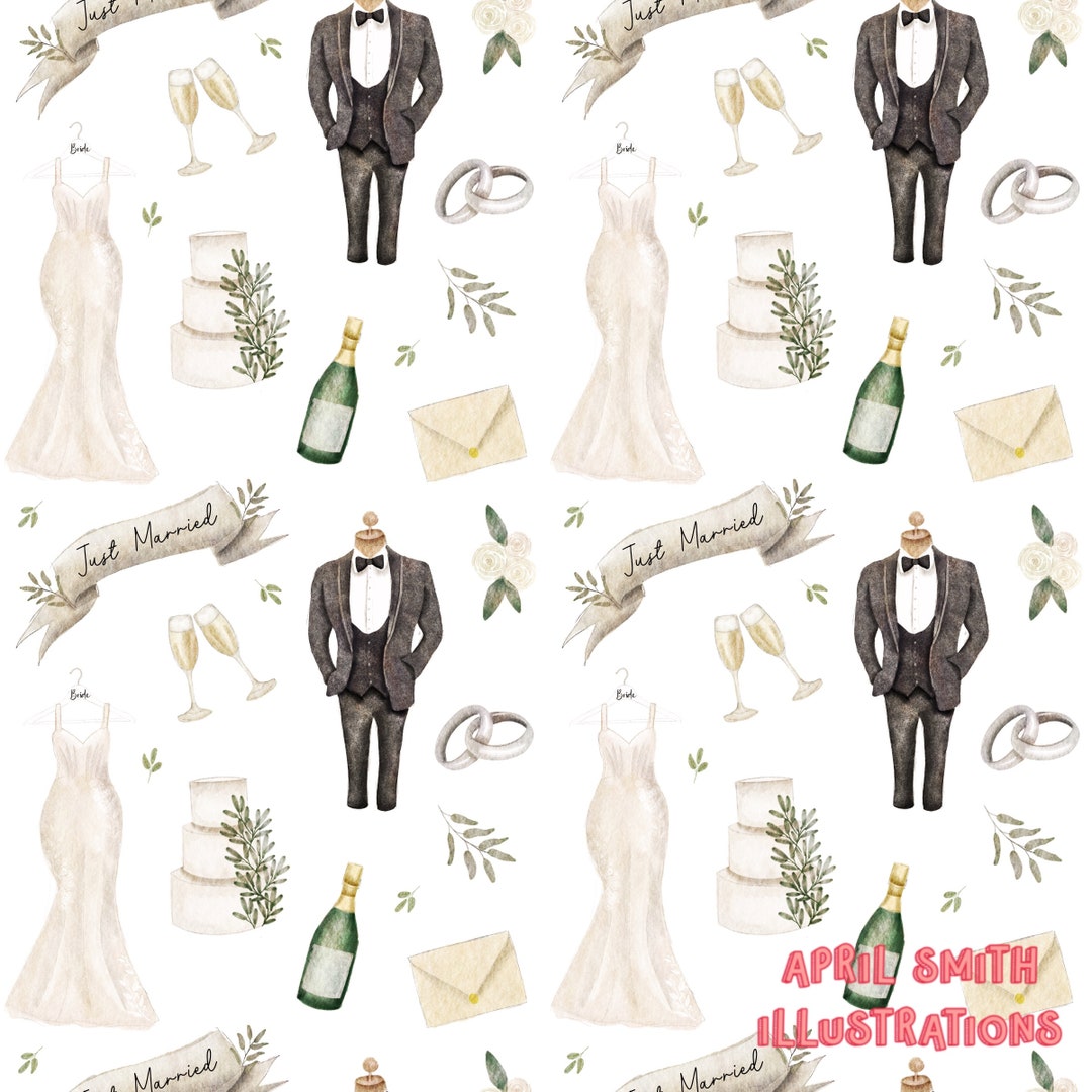 Wedding, Bridal, Bride, Ceremony, Seamless Pattern, Surface Pattern ...