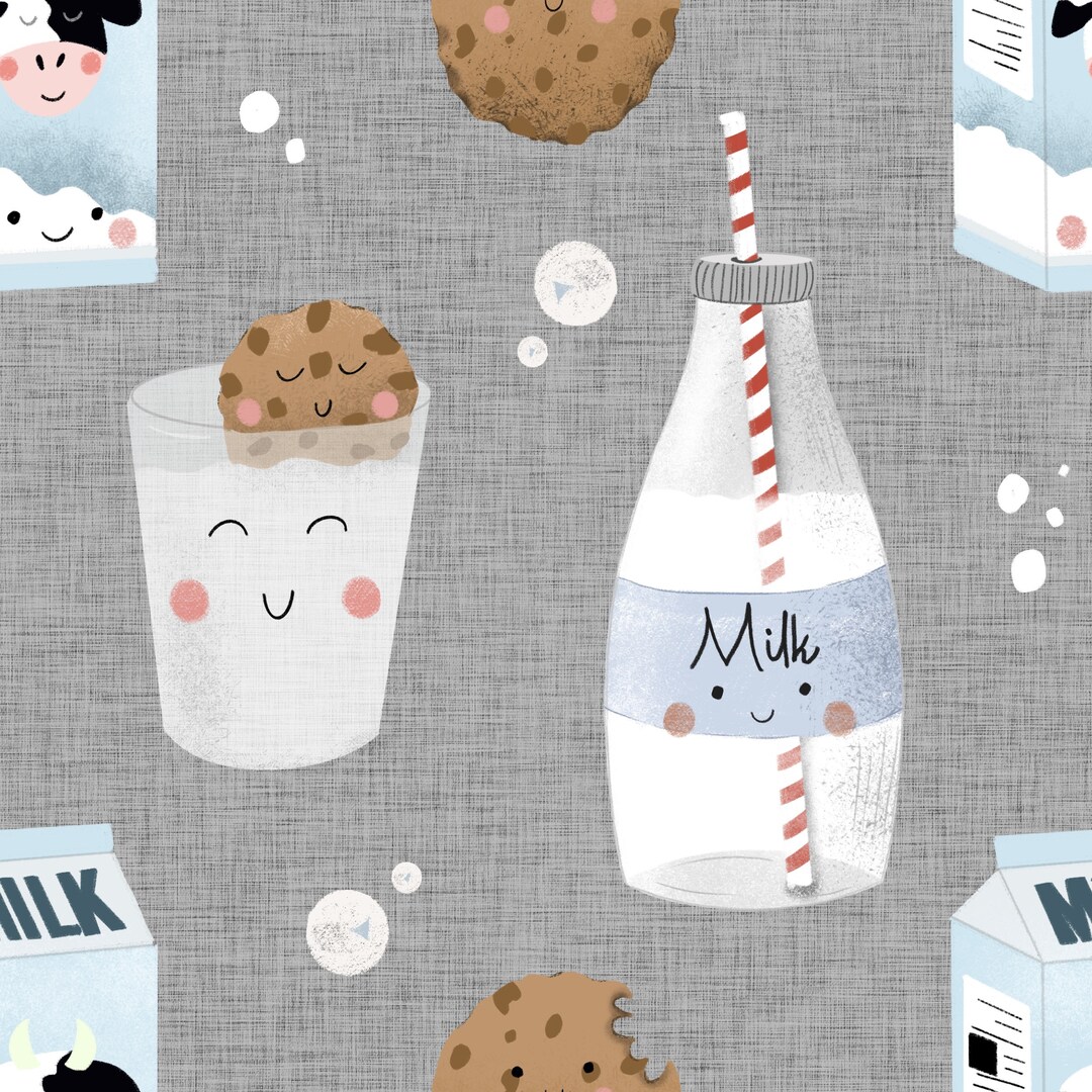 Milk and Cookies, Seamless Pattern, Surface Pattern, Non Exclusive ...