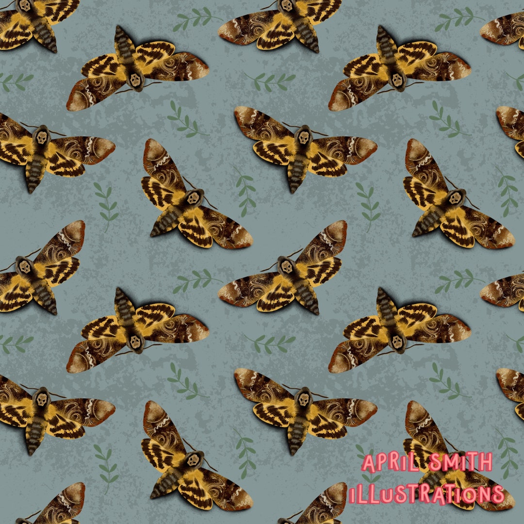 Death Hawk Moth, Moth, Alternative Seamless Pattern, Surface Pattern ...