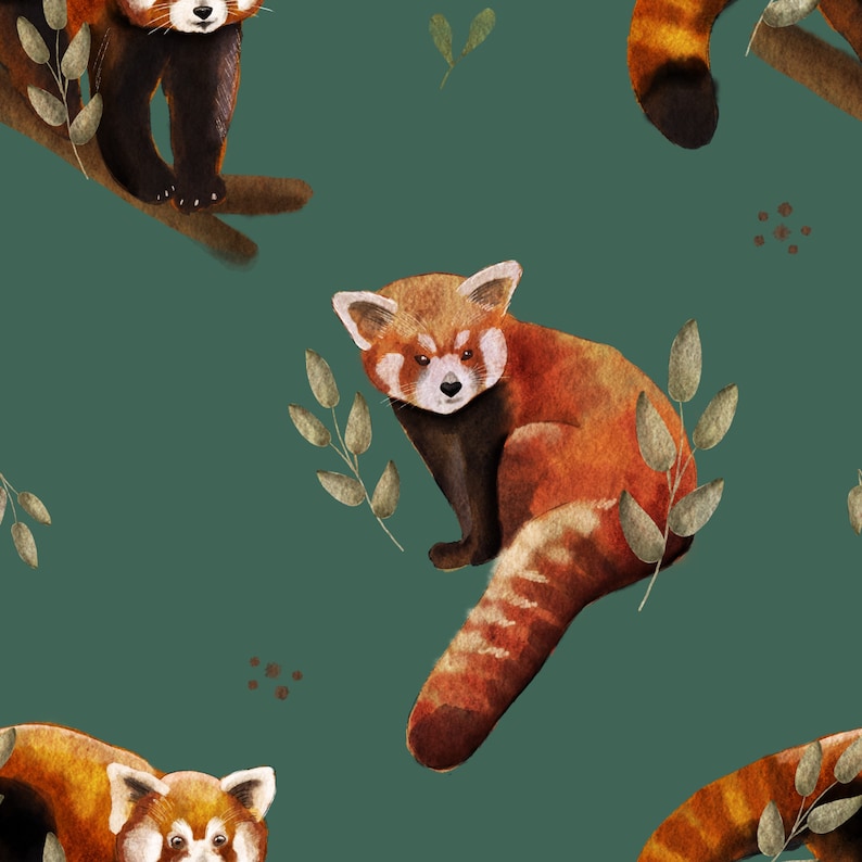Red Panda , Seamless Pattern, Surface Pattern, Non Exclusive, Digital ...