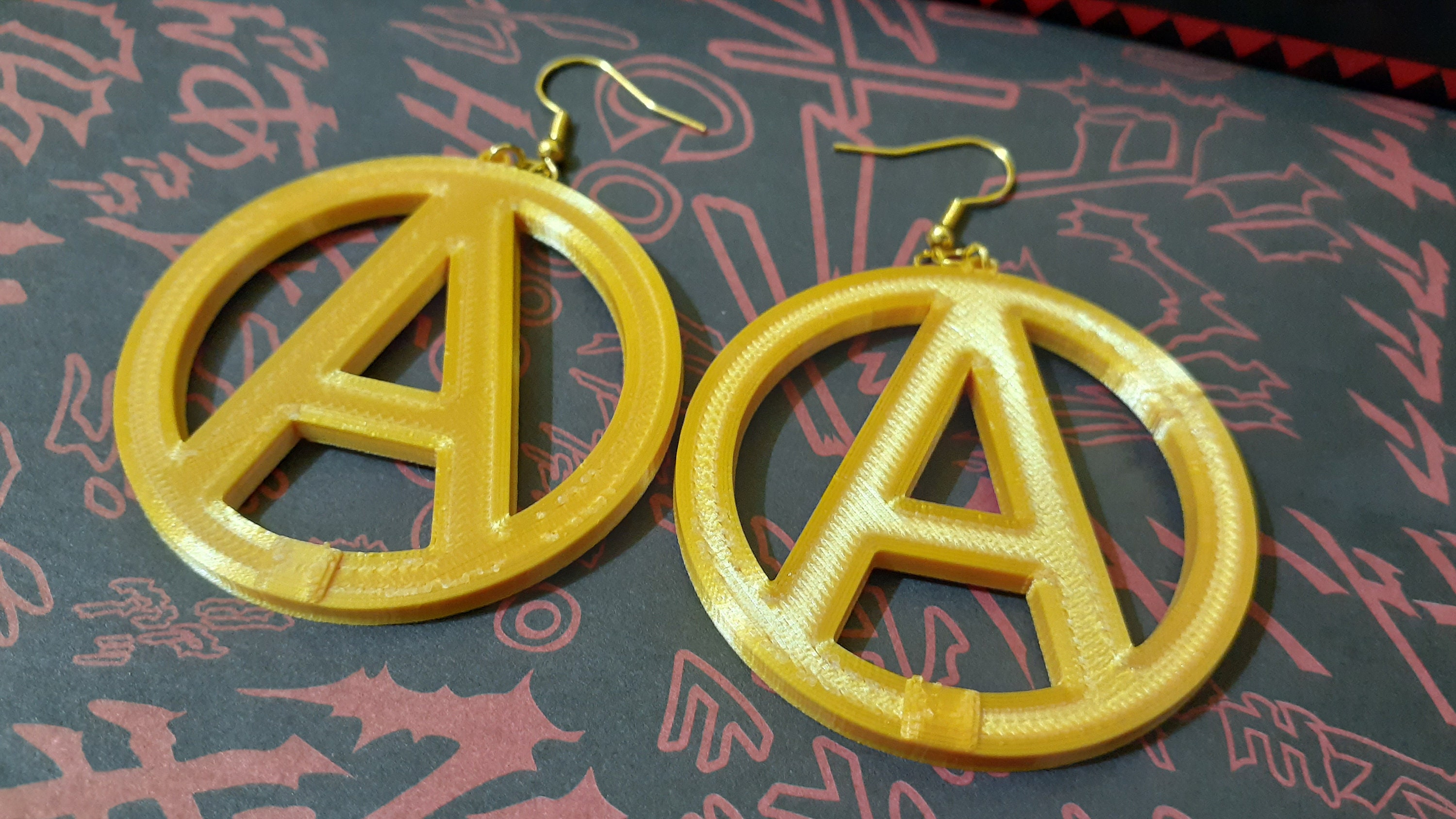 Golden A Hoops 3D Printed Abba Belt Buckle Earrings - Etsy