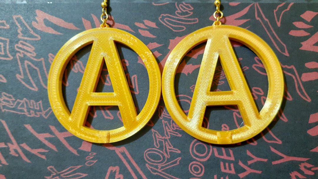 Golden A Hoops | 3D Printed | Abba Belt Buckle Earrings | Cosplay ...