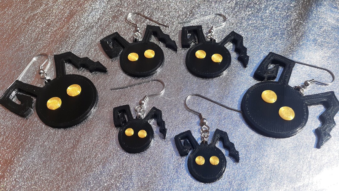 Shadow Heartless Earrings | 3D Printed Video Game Jewelry | Stainless ...