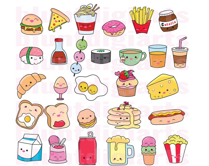 Kawaii Street Food PNG Bundle - Etsy Canada