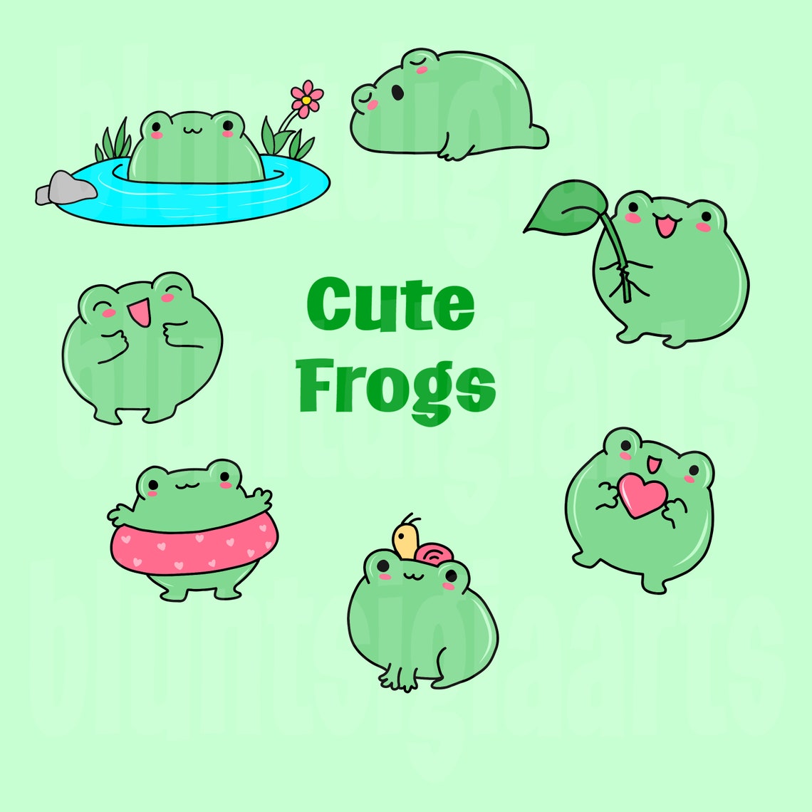 Frog Clipart, Kawaii Frog Clipart, Kawaii Png, Kawaii Frogs, Cute Frog ...