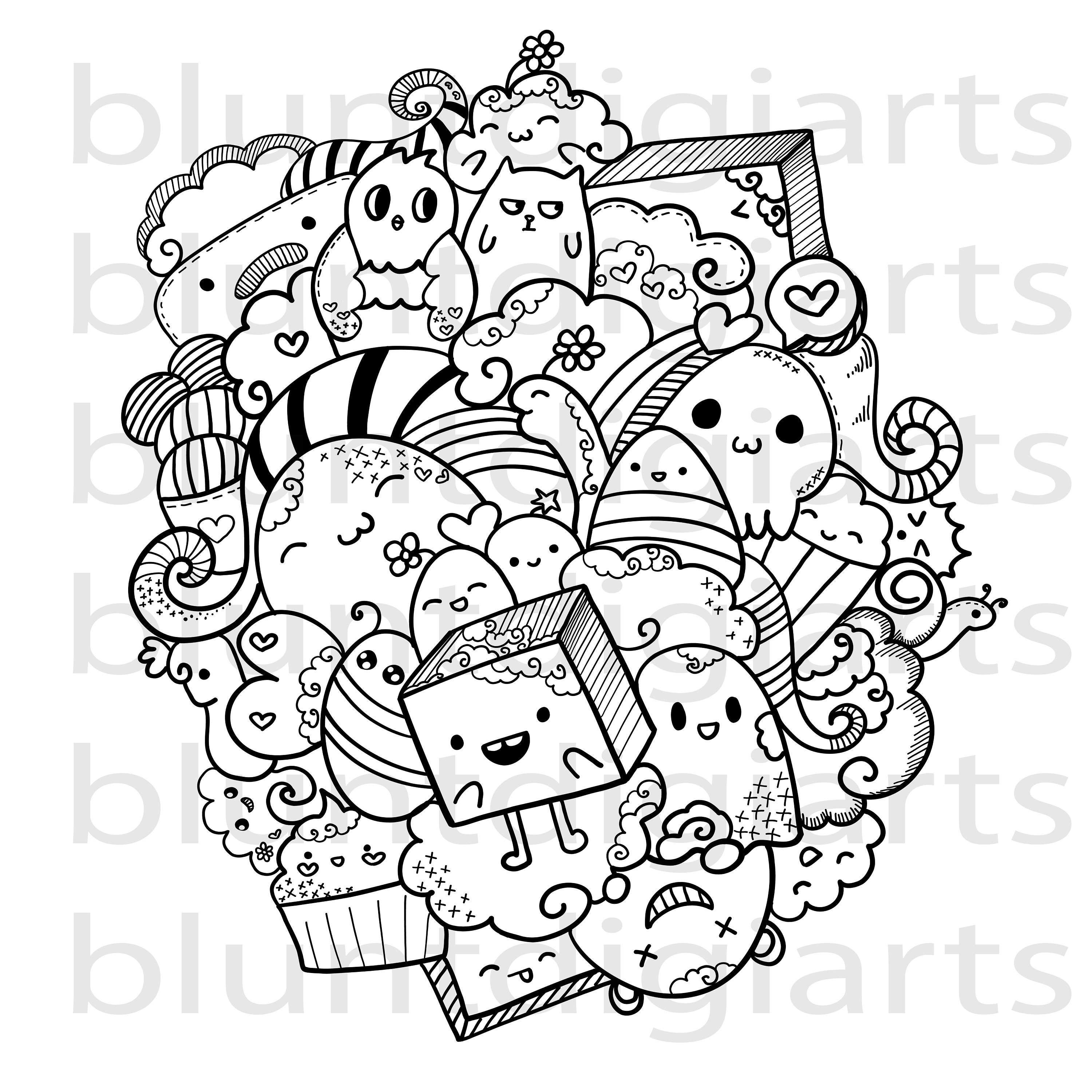 Doodle Coloring Pages Doodles Doodle Downloads Coloring - Etsy