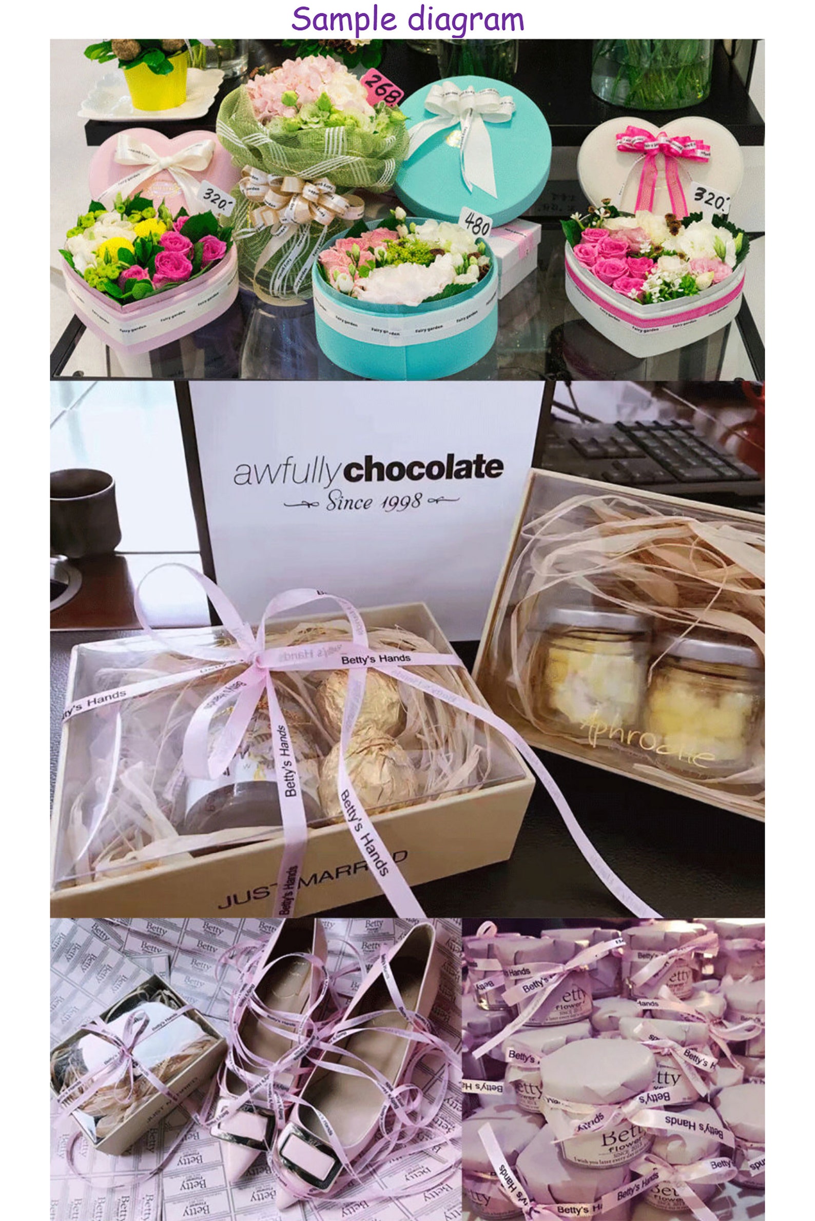 Personalized Satin Ribbon Hot Stamp Print Gold/silver/rose Gold ...