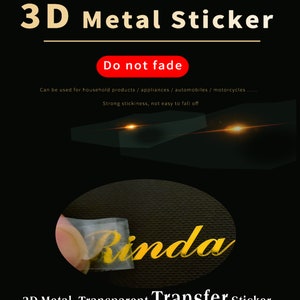 Custom 3d Logo Metal Transfer Stickers, UV Adhesive Sticker ...