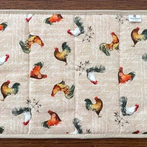 Quilted Casserole Hot Pad: Reversible Chicken Rooster Print Trivet - Etsy