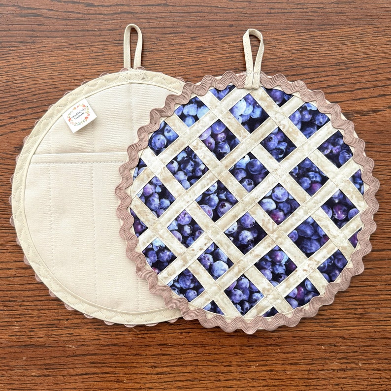 Potholder - Luscious Blueberry Lattice Pie - Pot Holder - Trivet - Etsy