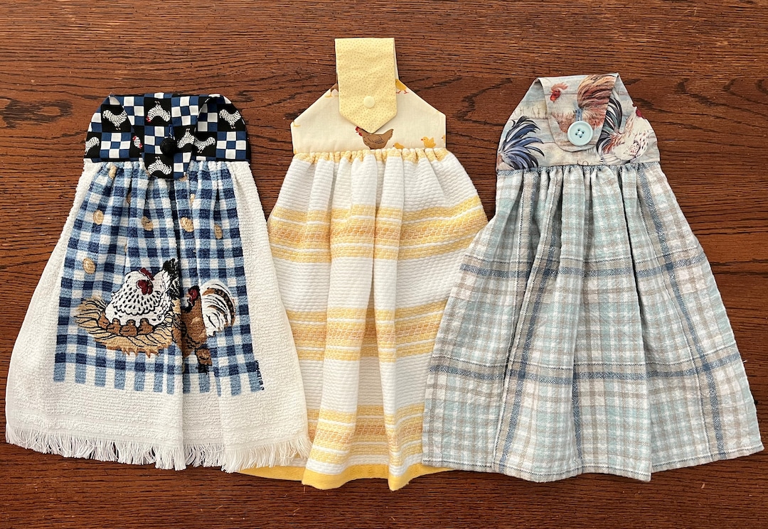 Hanging Kitchen Towels - Chicken Hen Rooster Button Snap Towel - Etsy