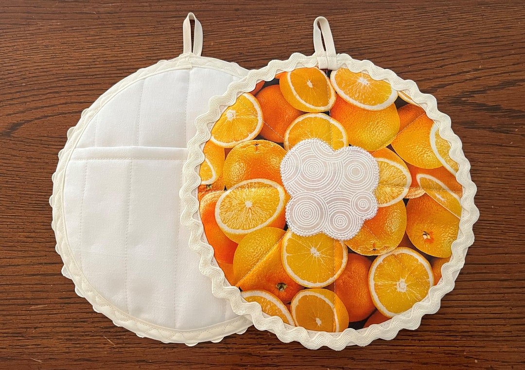 Potholder - OMG! Orange Cream Pie - Pot Holder - Trivet - Fruit Pie - Etsy