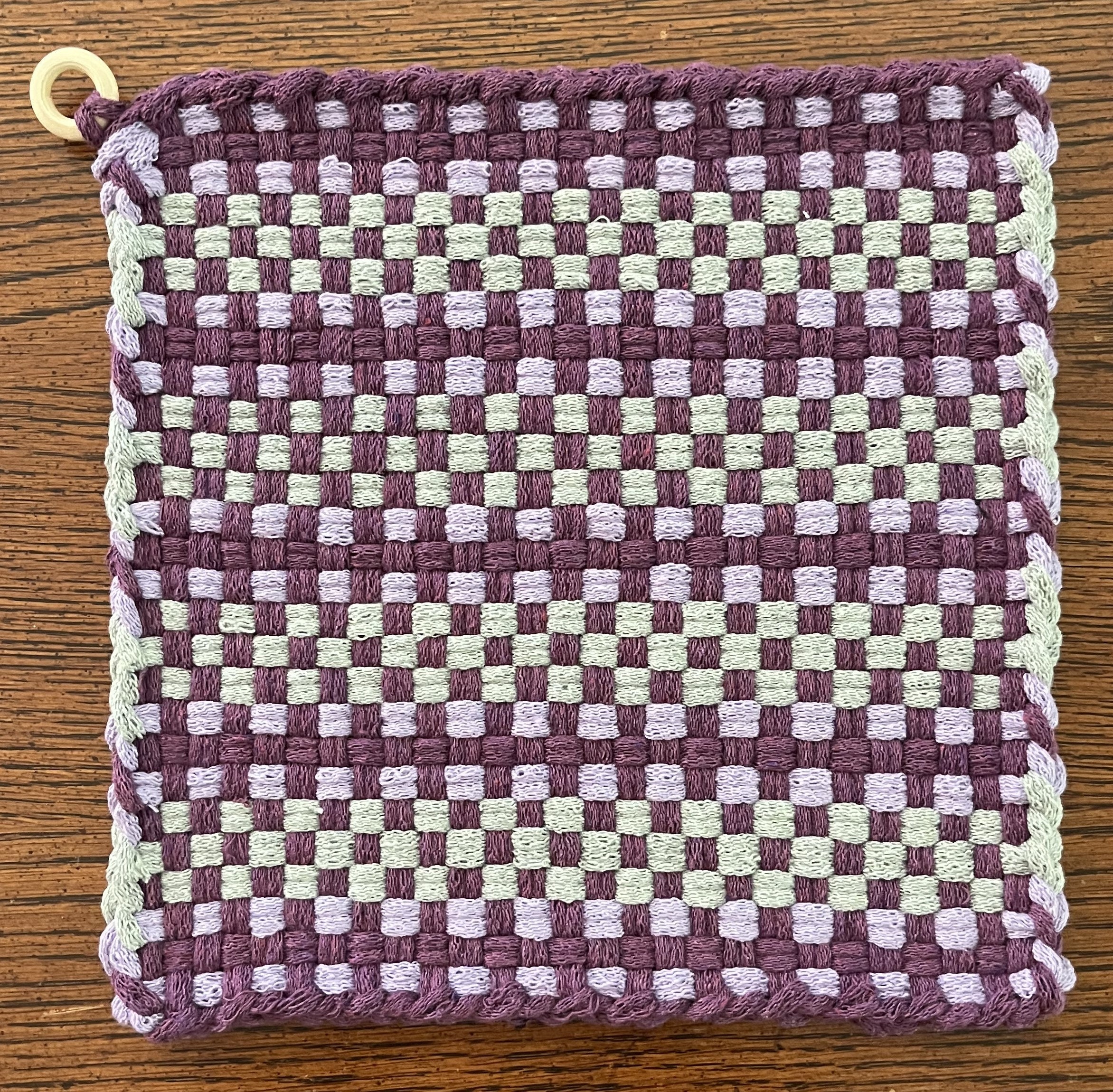 Woven Cotton Loop Potholder: Purple & Gray Hot Pad Trivet (8 Inch) - Etsy