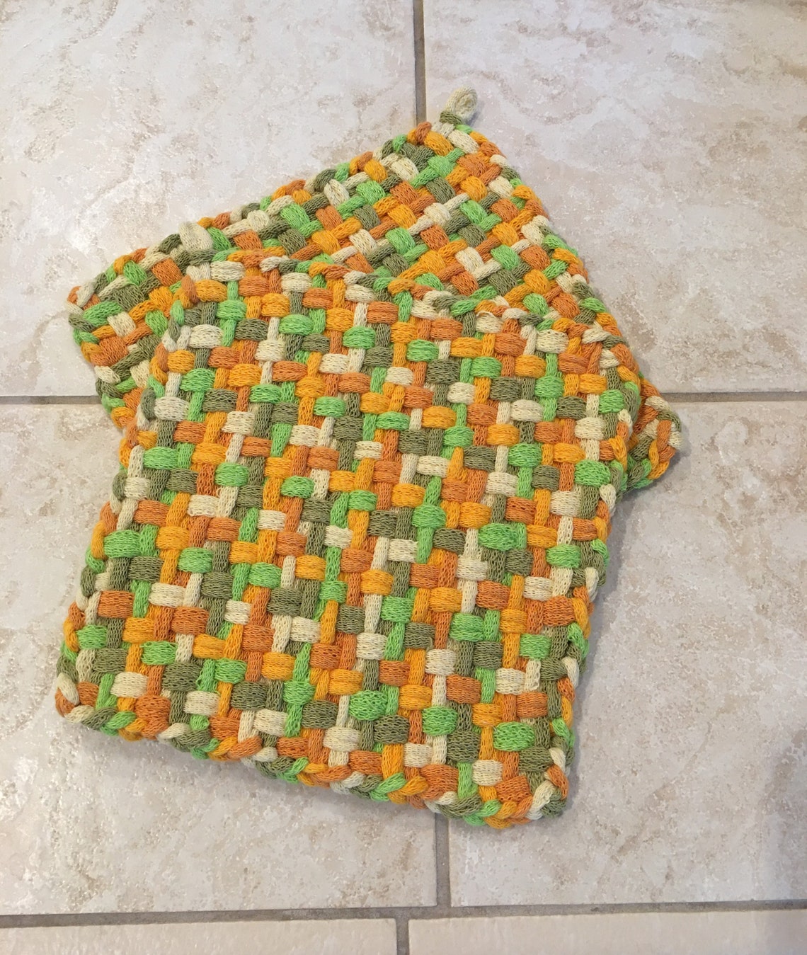 XL Woven Cotton Loop Potholder 8 Trivet Hot Pad - Etsy