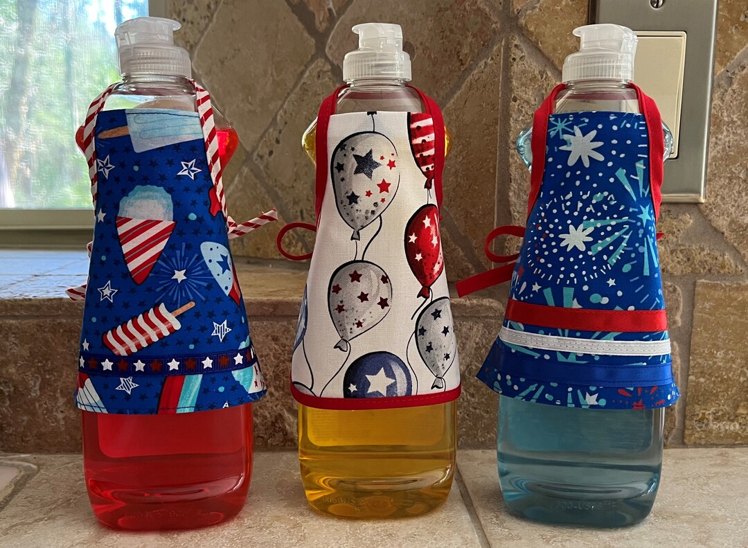 Small Dish Soap Bottle Apron - Fourth of July - Patriotic Popsicles ...