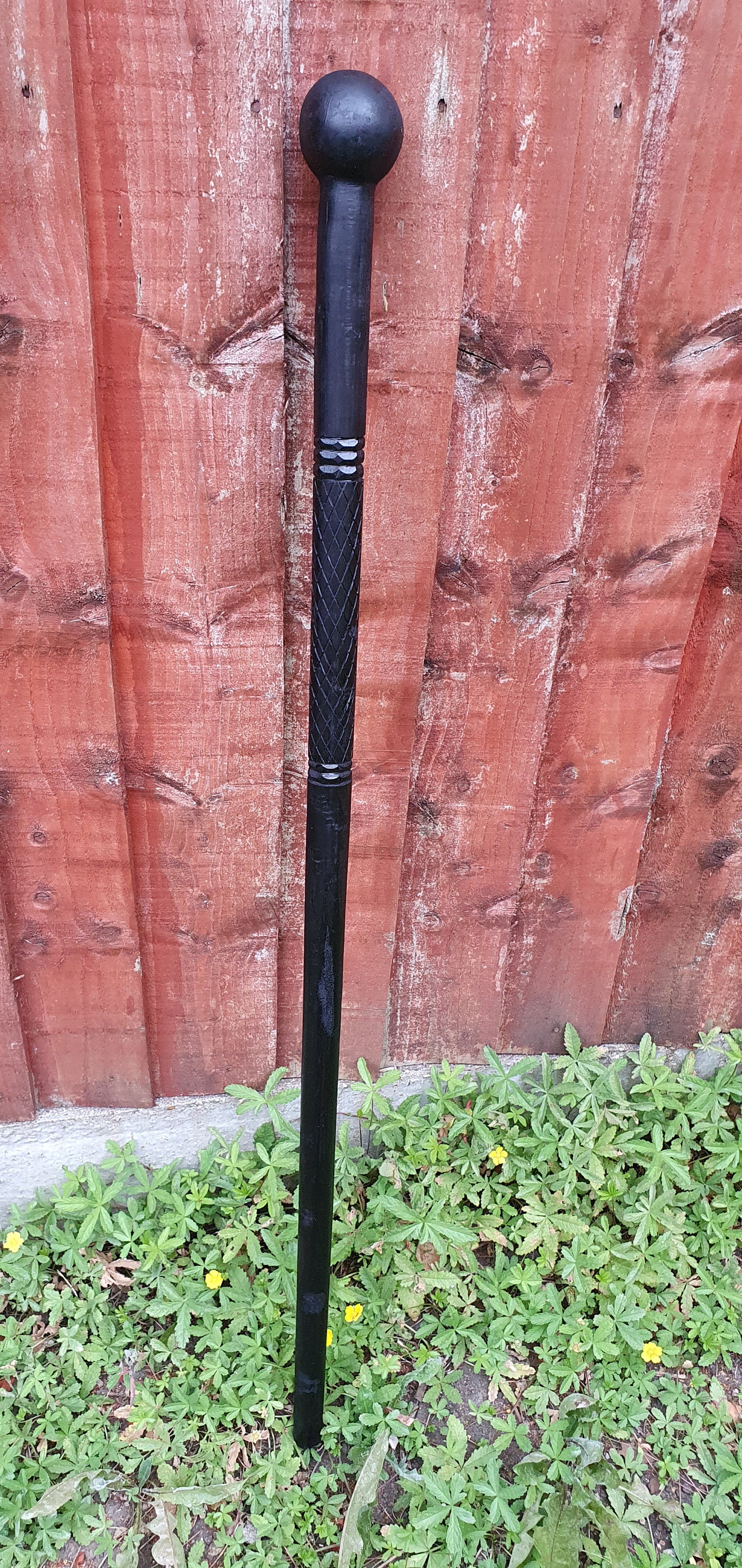 African Zulu Walking Stick Knobkerrie Cane Ebony Wood - Etsy