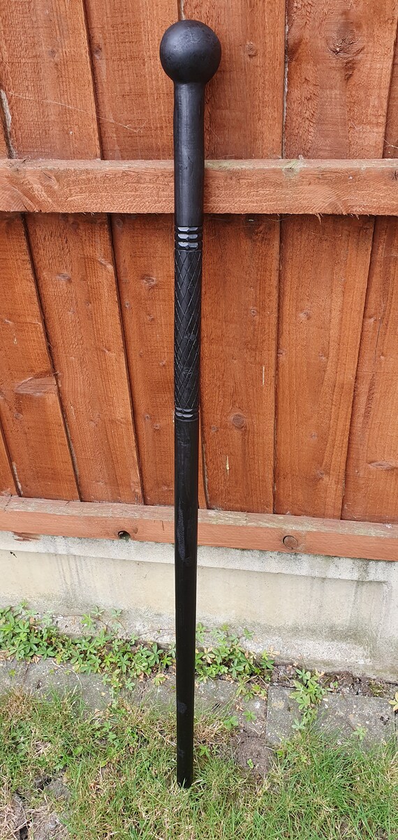 African Zulu Walking Stick Knobkerrie Cane Ebony Wood - Etsy