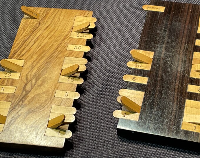 Fine Matched Pair of French Wooden Bezique Cards or Backgammon Score ...