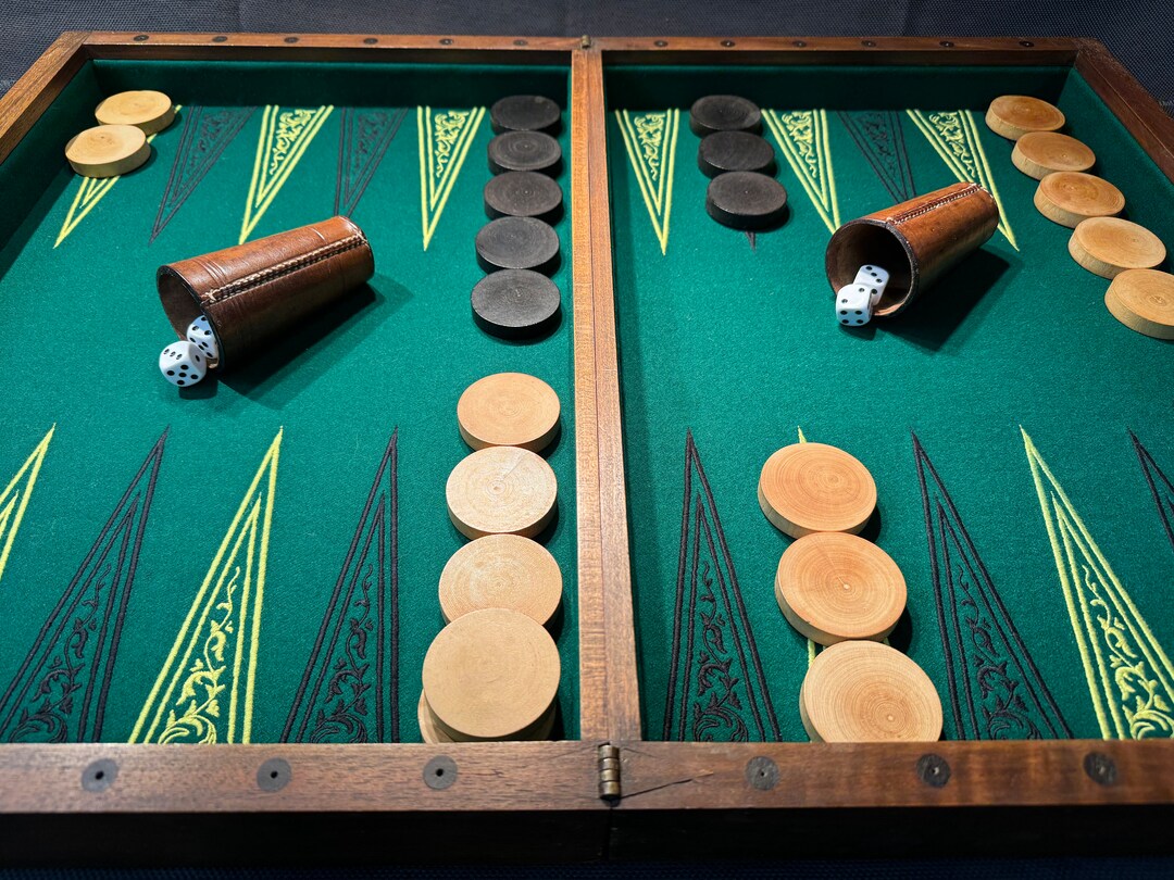 Beautiful Antique French Backgammon Game, C. 1880, With Marquetry Chess ...
