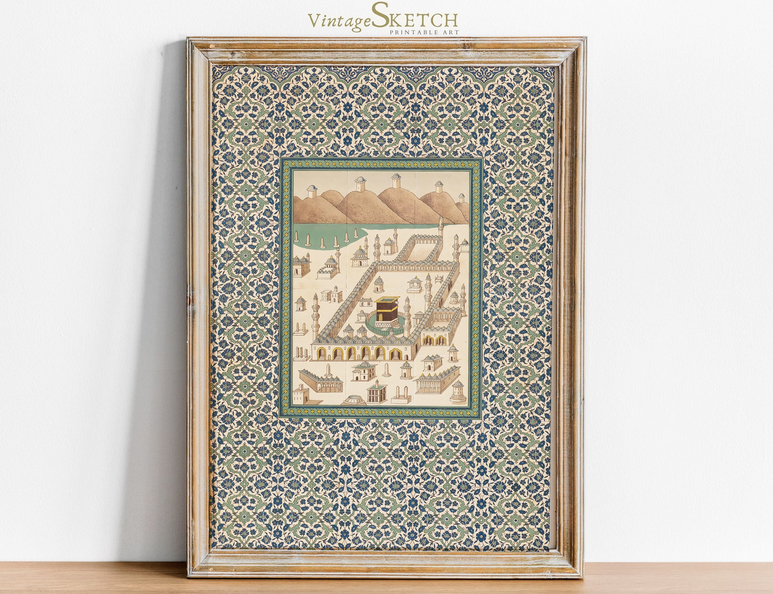 Printable Vintage Grand Mosque Mosque, Mecca Wall Art, Mosque Home ...