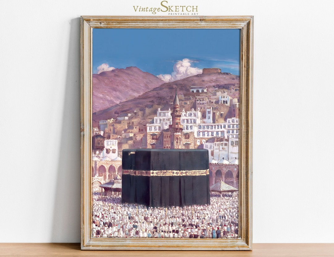 Printable Vintage Kaaba in Mekka Wall Art, Islamic Wedding Gift ...