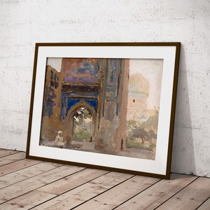 Printable Vintage Islamic Wall Decor, Masjid Poster, Mosque Painting ...