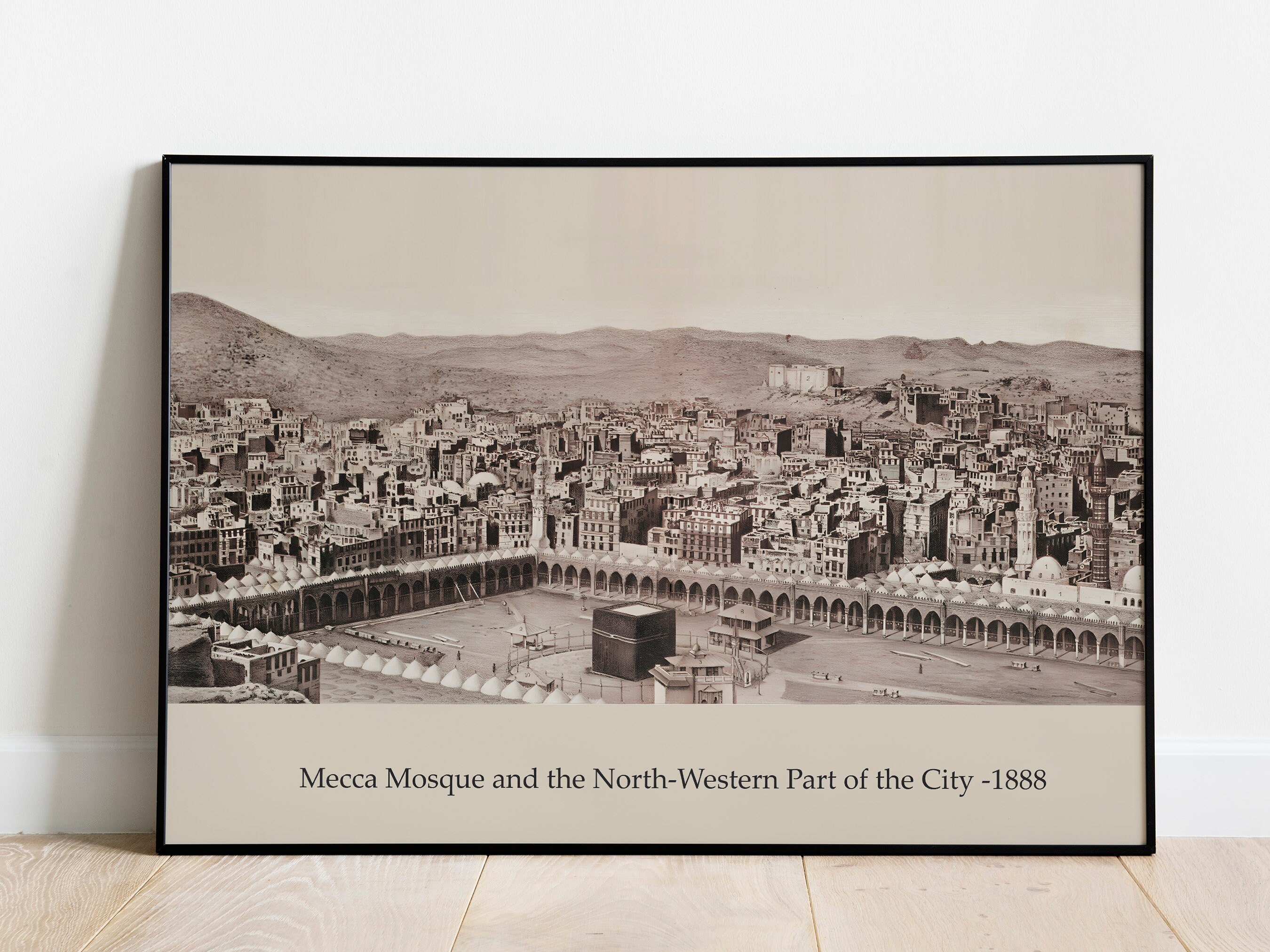 Printable Vintage Kabbah in Mecca Wall Art,islamic Wedding Gift ...