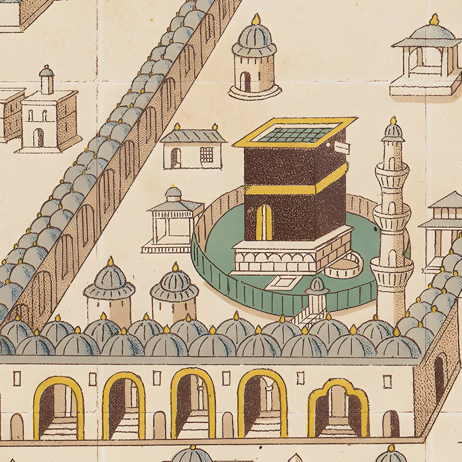 Printable Vintage Grand Mosque Mosque, Mecca Wall Art, Mosque Home ...