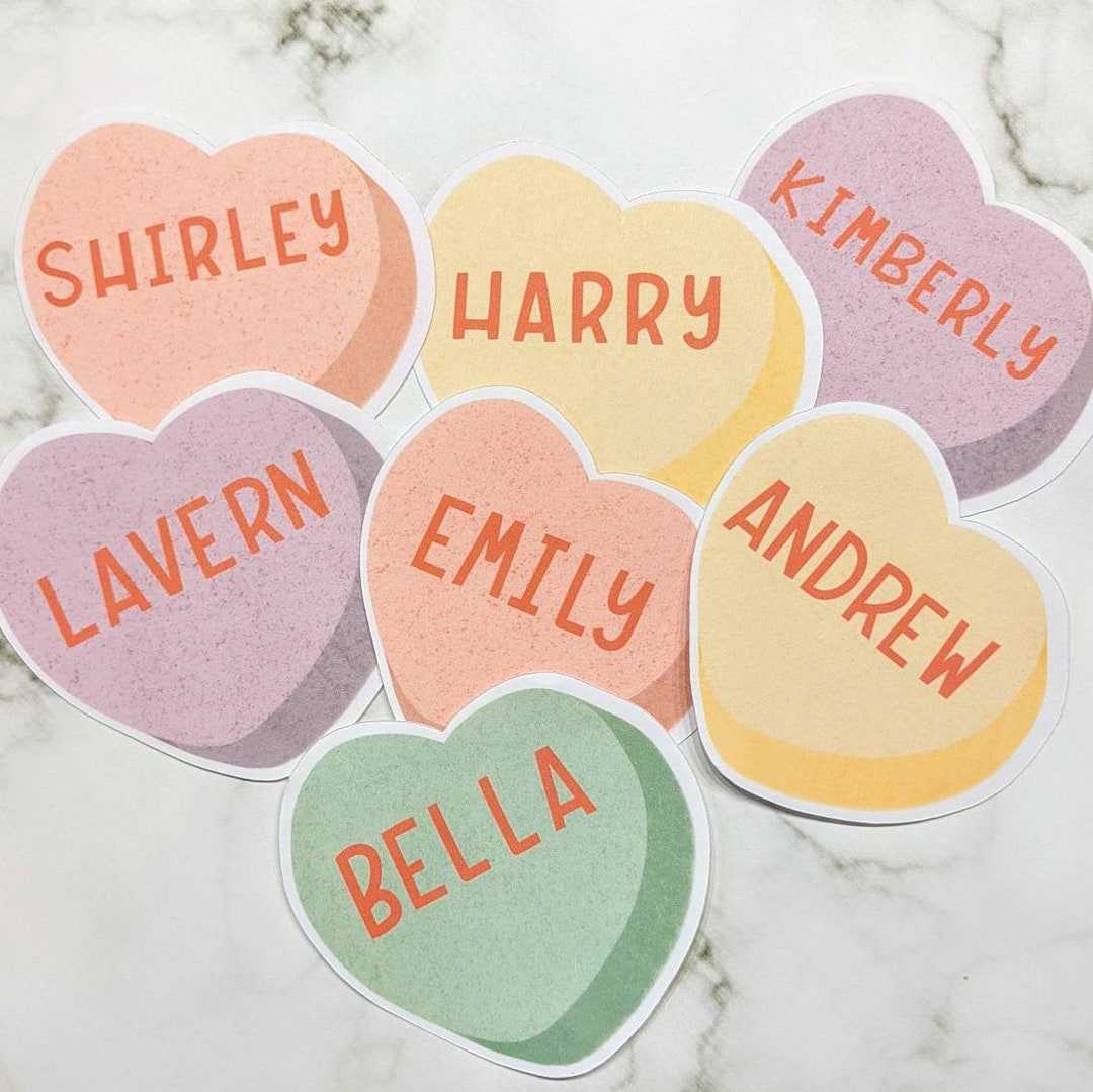 Custom Candy Heart Sticker, Custom Sweet Heart Sticker, Personalized ...