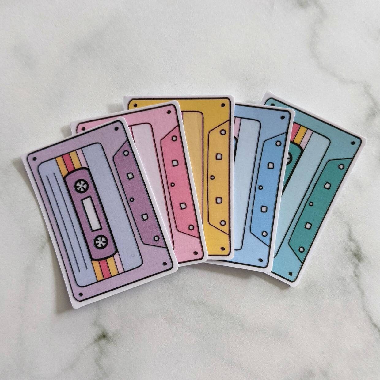 Cassette Sticker Pack Set of 5 Mini Stickers Vinyl - Etsy
