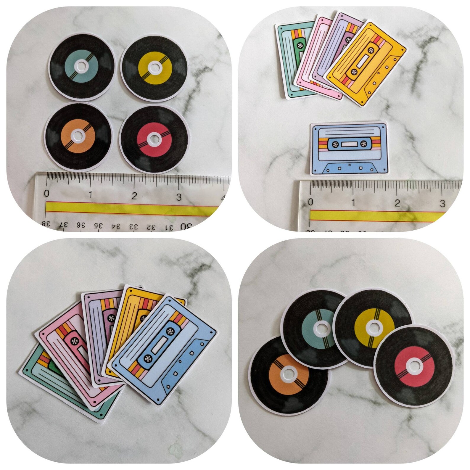 Cassette Sticker Pack Set of 5 Mini Stickers Vinyl - Etsy