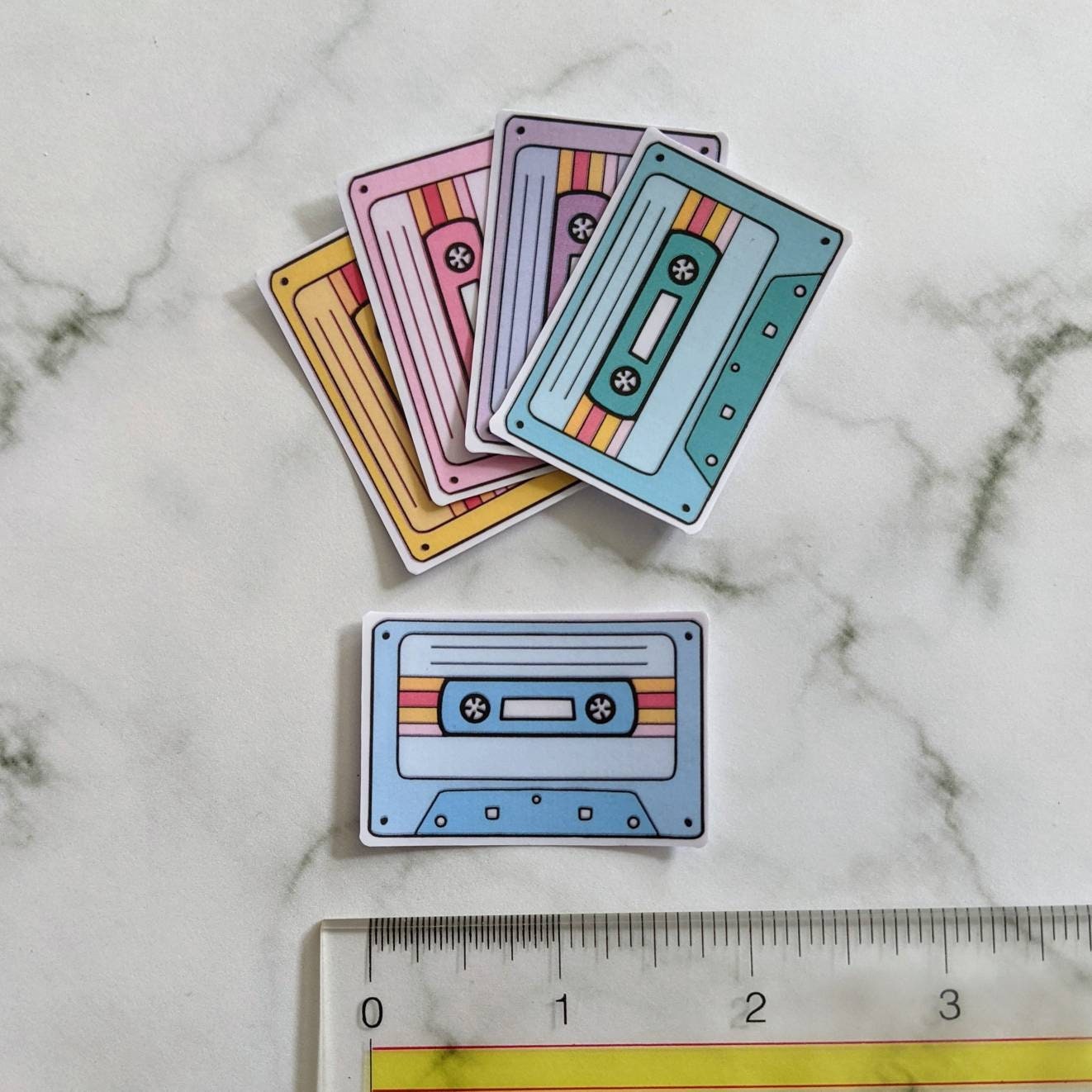 Cassette Sticker Pack Set of 5 Mini Stickers Vinyl - Etsy