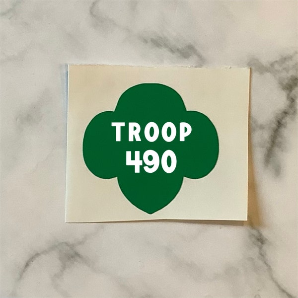 Girl Scout Svg Trefoil With Troop Number - Etsy