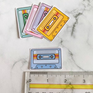 Cassette Sticker Pack Set of 5 mini stickers Vinyl Die cut | Etsy