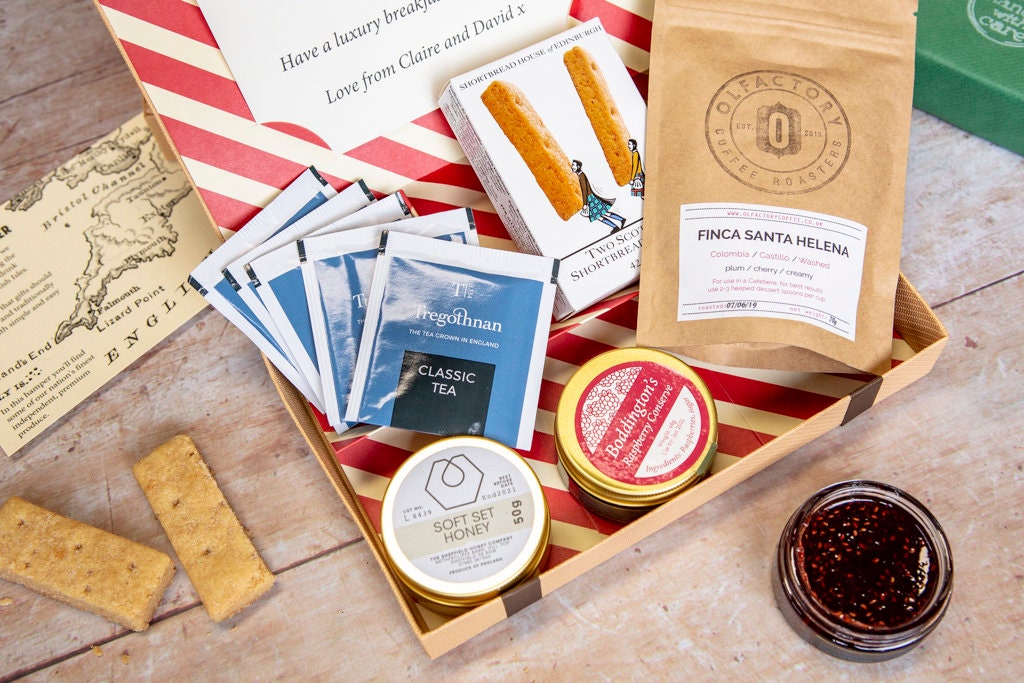 Luxury Breakfast Letterbox Gift Hamper - With British Grown Teas, Jams ...