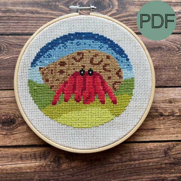 Small Hermit Crab Cross Stitch Pattern - Etsy