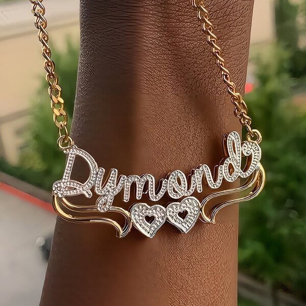 Script Name Plate With Underline Necklace - Etsy