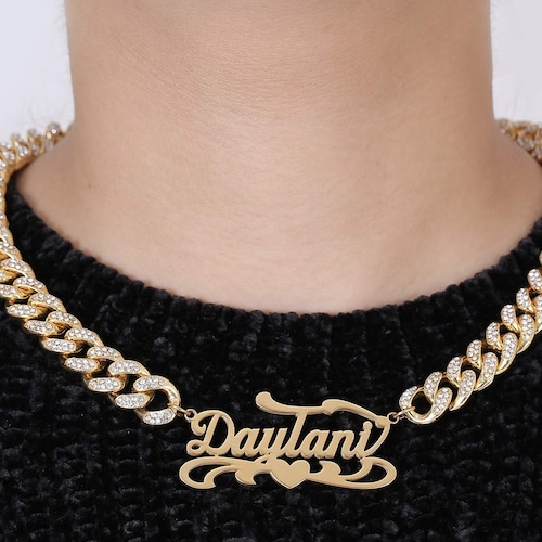 Iced Cuban Link Chain Name Necklace-custom Name | Etsy